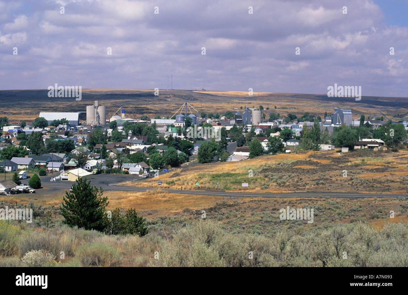Small farm town of Odessa Washington Stock Photo - Alamy