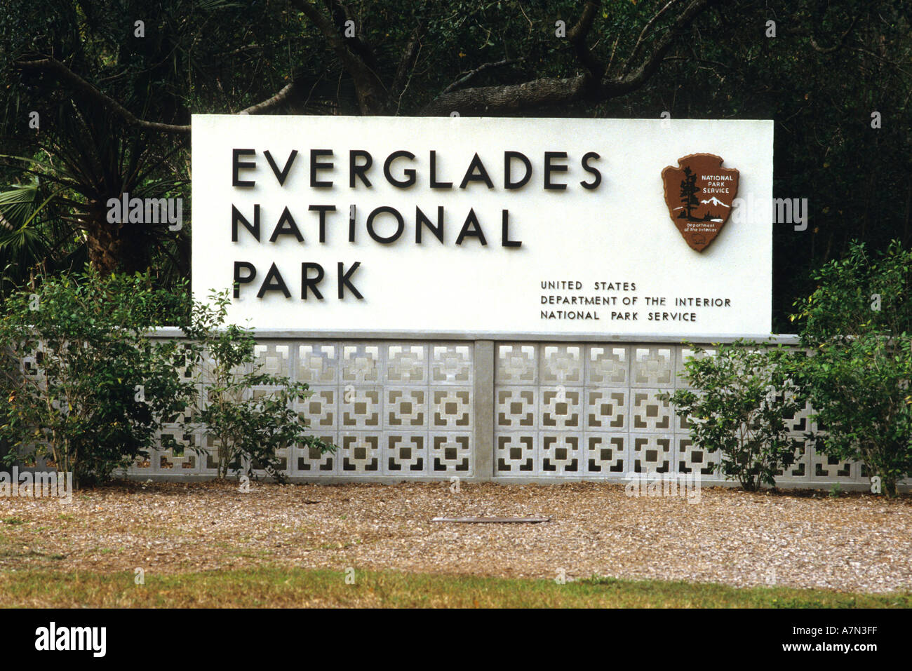 The entrance sign to the Everglades National Park in Florida Stock ...