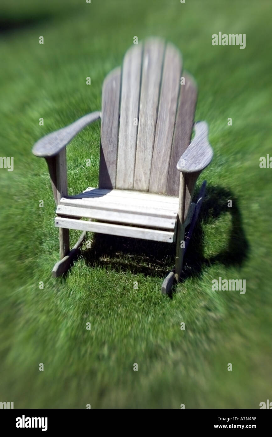 Chair on Lawn Stock Photo - Alamy