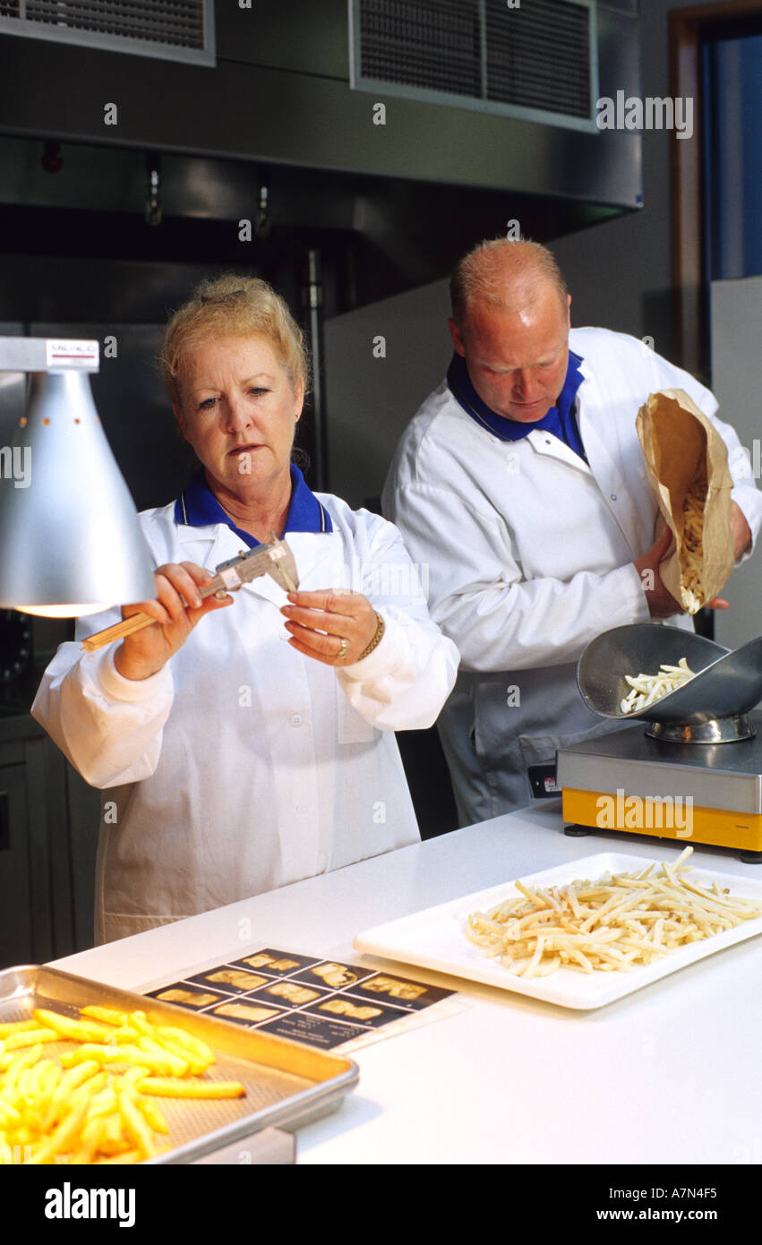 Micrometer used in quality control lab to measure french fries Stock ...