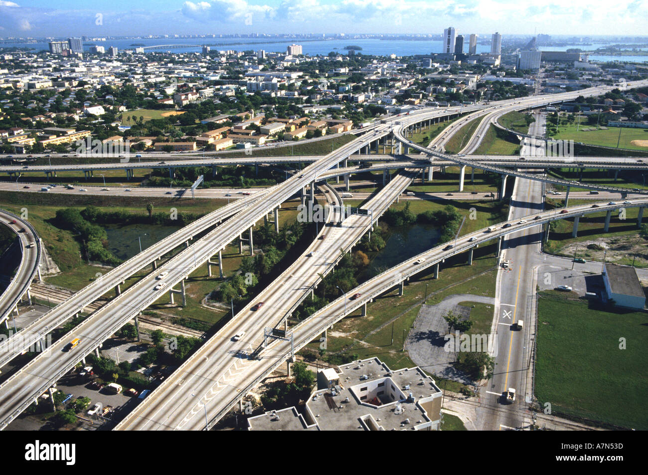 I 95 freeway system in Miami Florida Stock Photo - Alamy