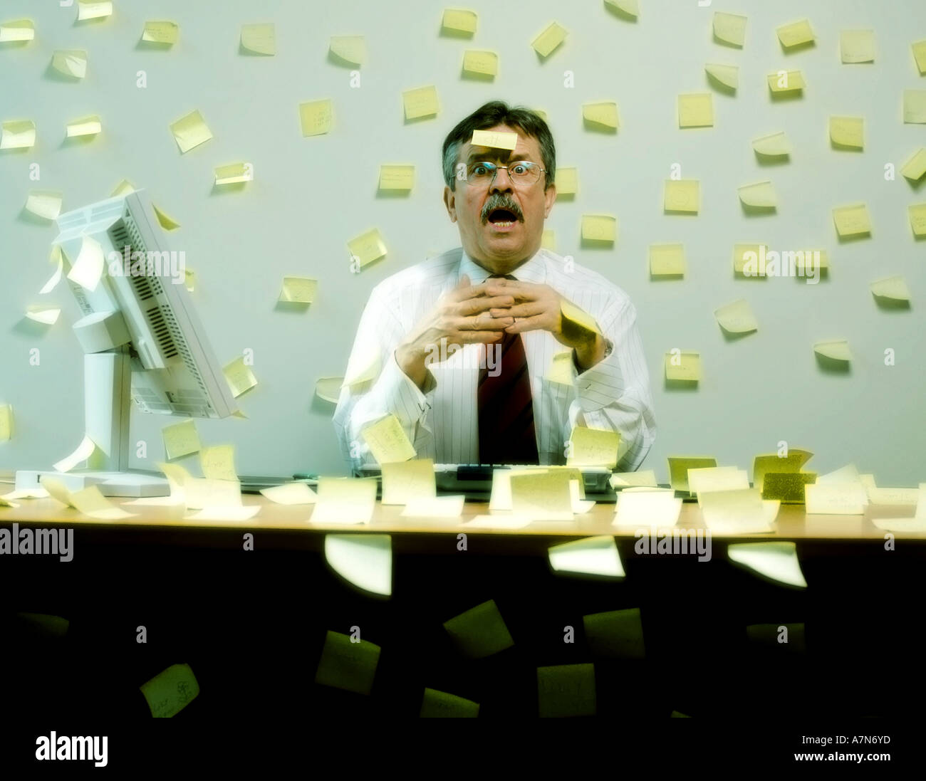 indoor business work office room man mature 50 55 mustache glasses ...