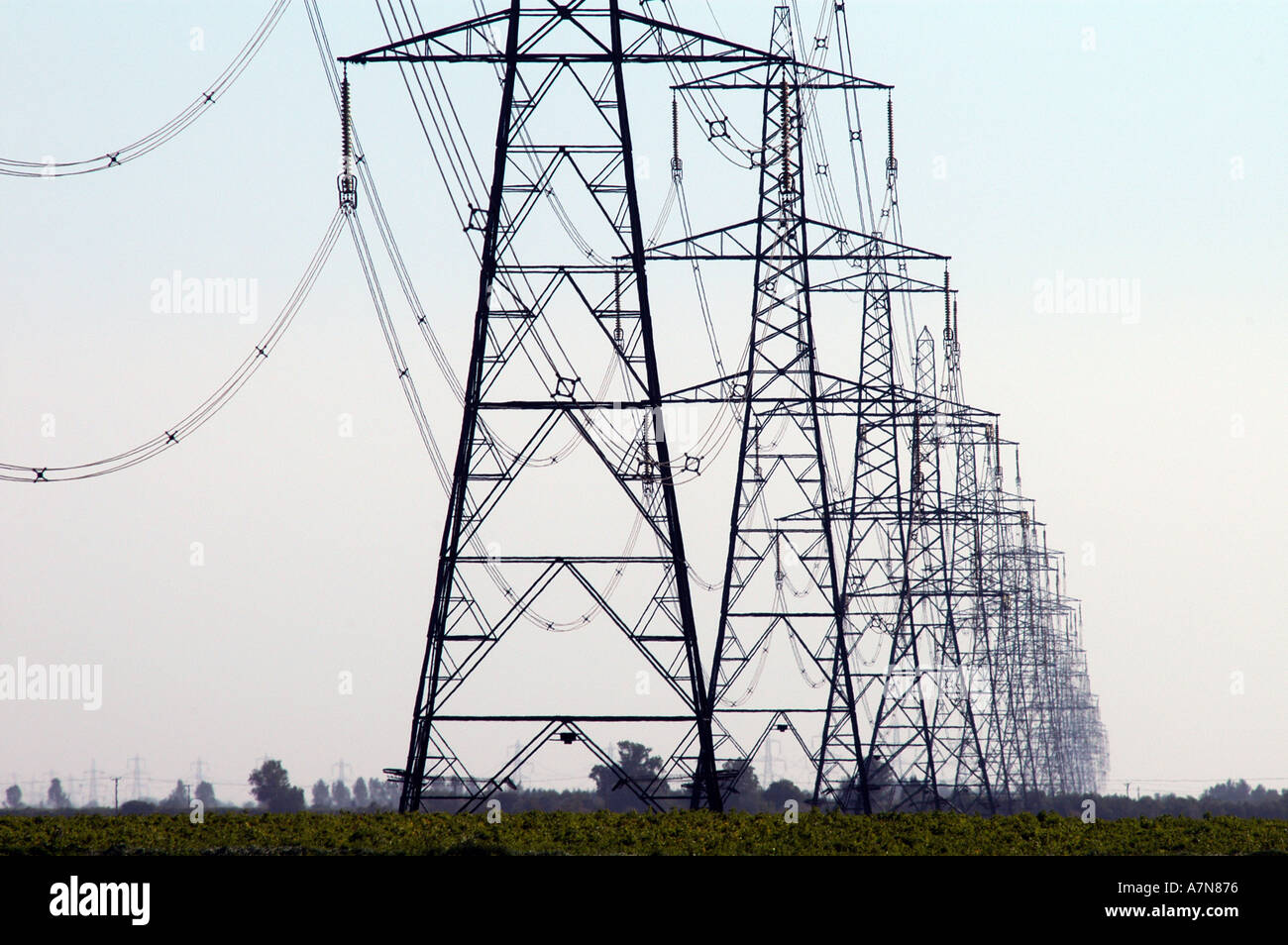 Electricity Pylons in East Anglia, England Stock Photo - Alamy