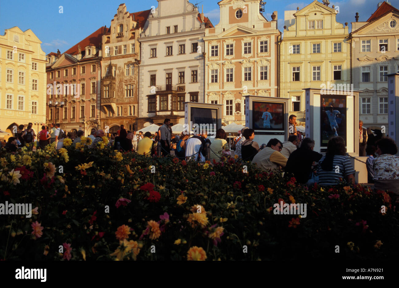 Old Town square in Prague during Euro 2004 CZECH Stock Photo - Alamy
