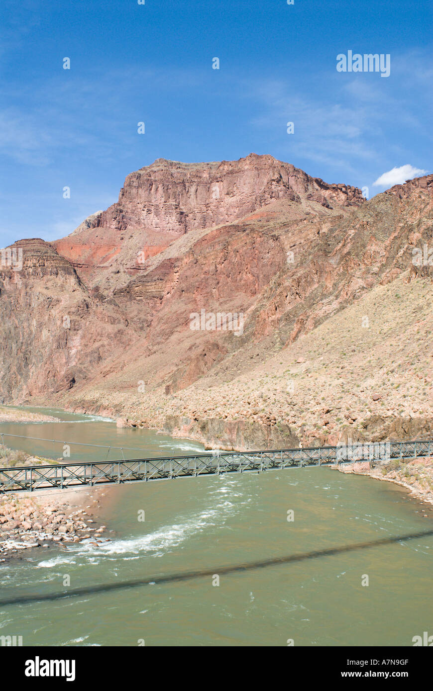 The Silver Bridge crosses over the Colorado River near the mouth of ...