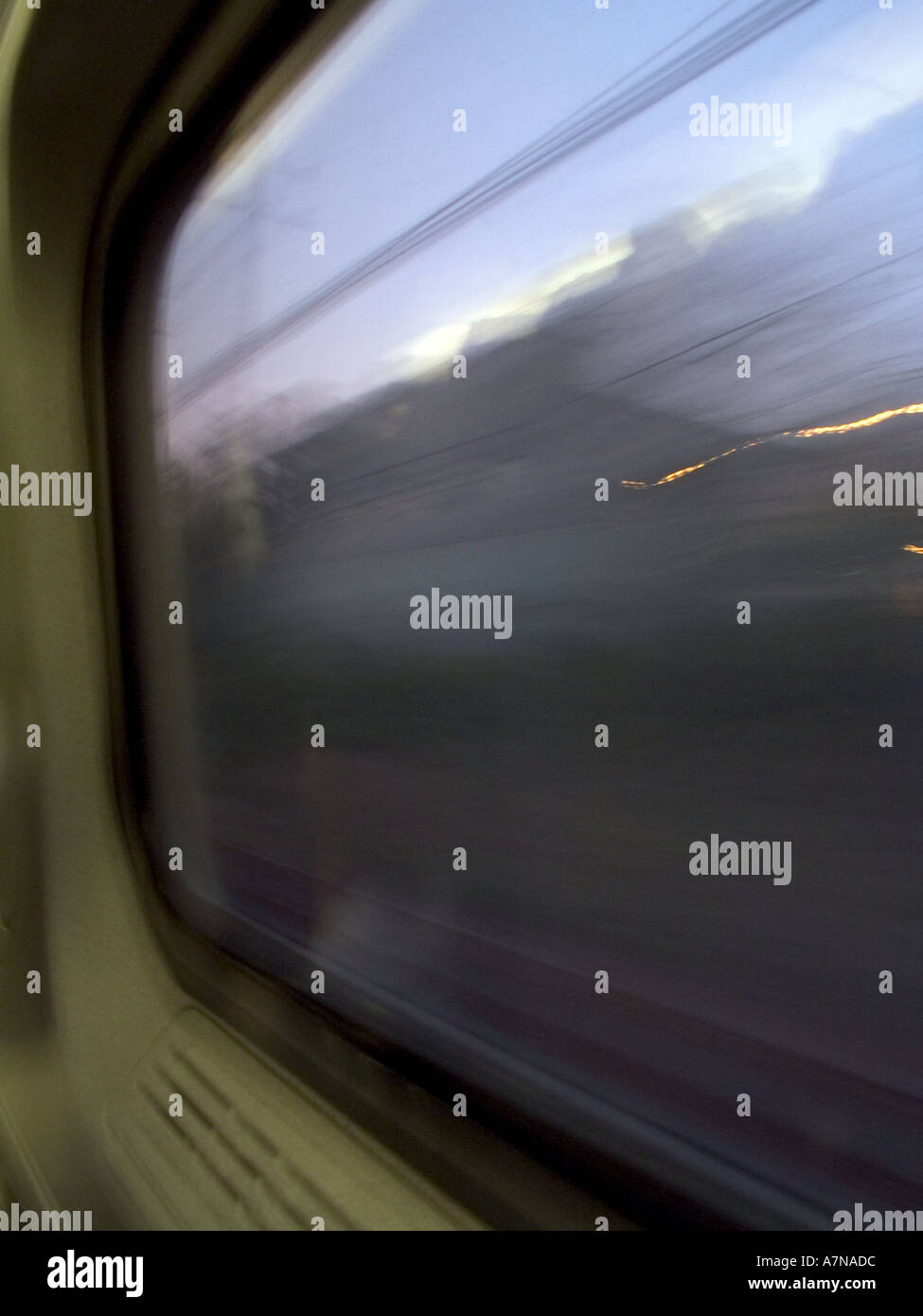 Looking out the window during train travel on the East Coast of the USA ...