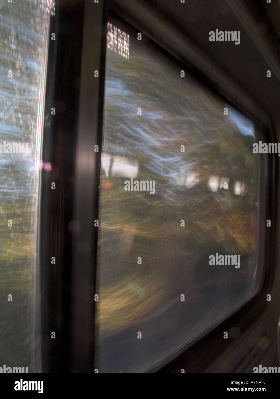Looking out the window during train travel on the East Coast of the USA ...