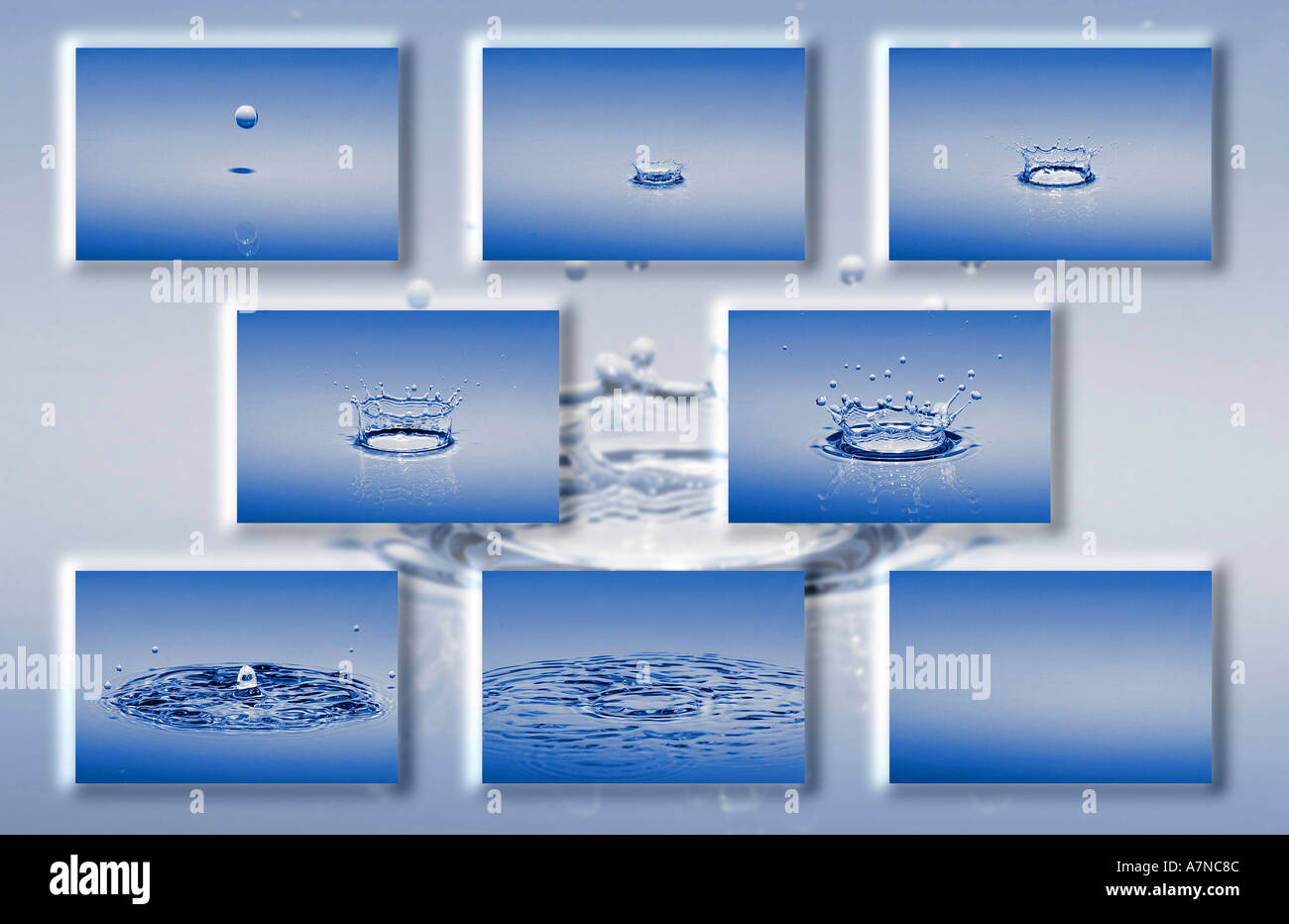 Water droplet splash sequence Digital image Stock Photo - Alamy