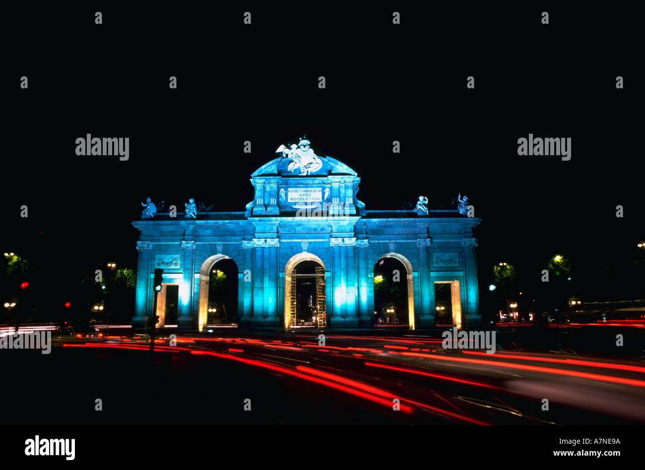 Puerta de Alcala Arch Plaza de la Independence Madrid Spain Stock Photo ...