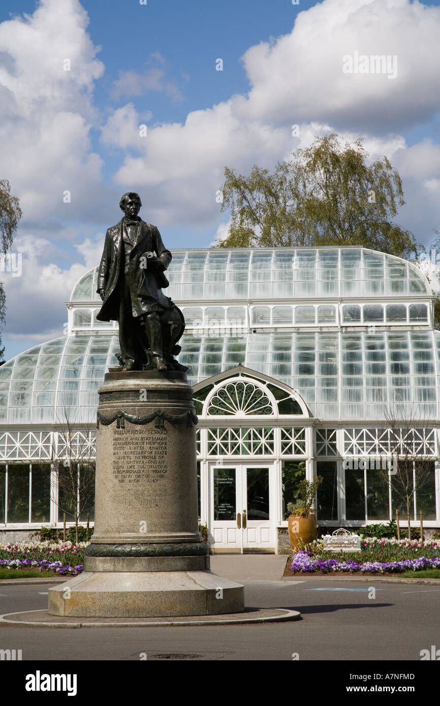 Statue of William Henry Seward in front of the Conservatory at ...