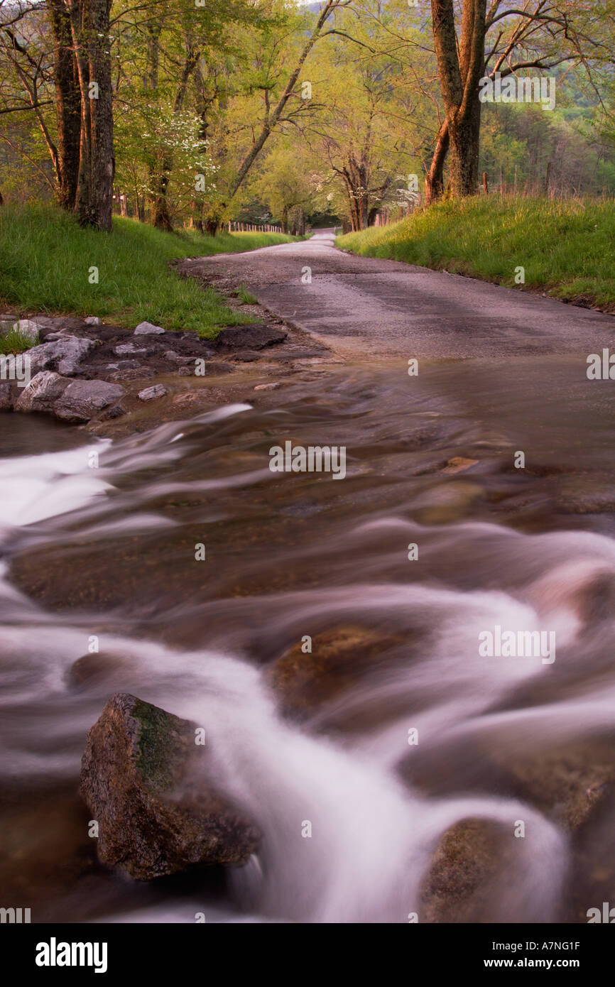Abrahms Creek crossing Sparks Lane, Cades Cove, Great Smoky Mountains N ...