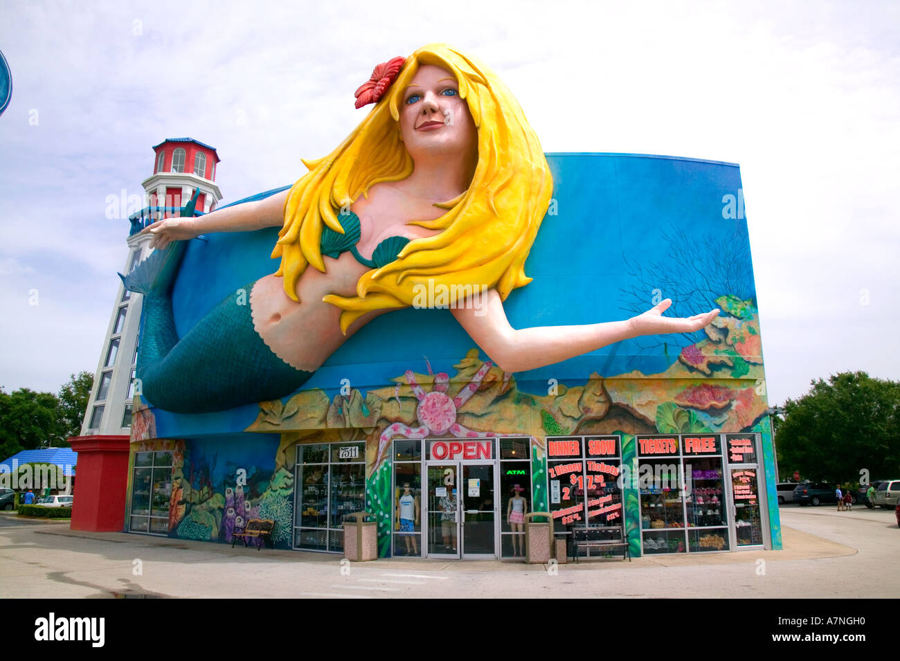 Mermaid on building, Florida Stock Photo - Alamy