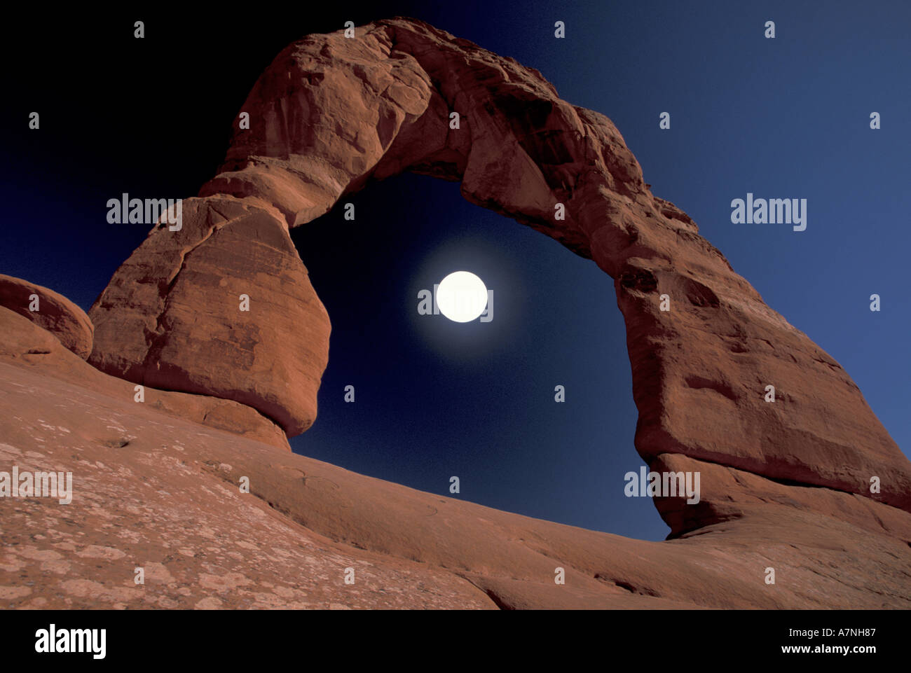Arches national park full moon utah hi-res stock photography and images ...