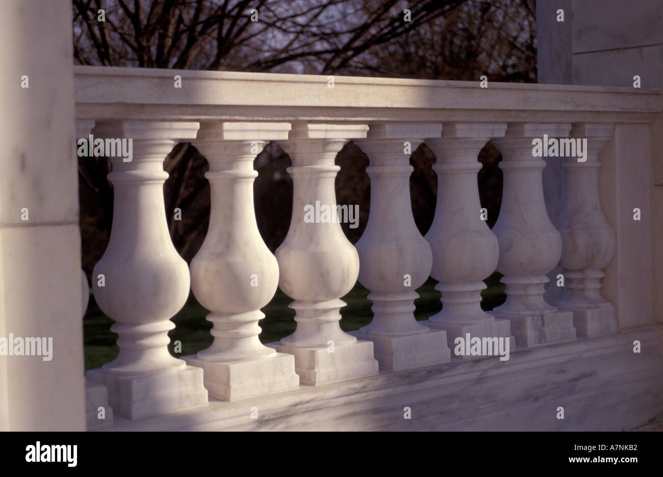 USA, Virginia, Arlington National Cemetery, railing at the ampitheatre ...