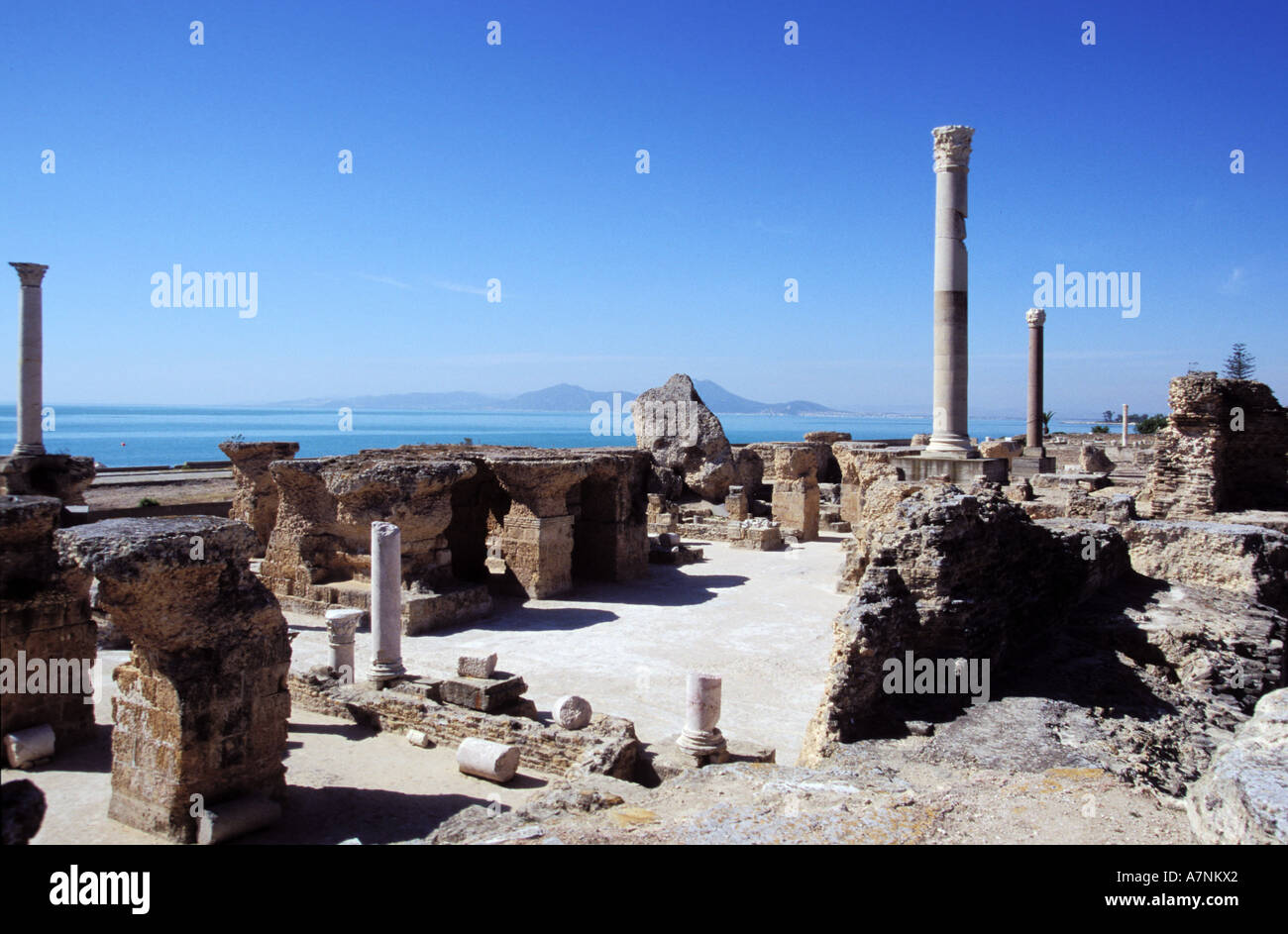 Tunisia, Carthage, Thermal baths of Antonin archeological site Stock ...