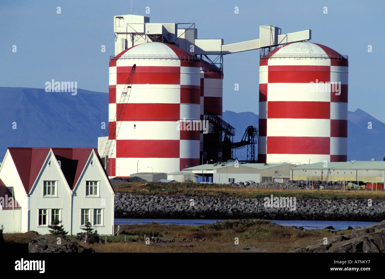 Iceland, region of Reykjavik, aluminium manufacturing factory Stock ...
