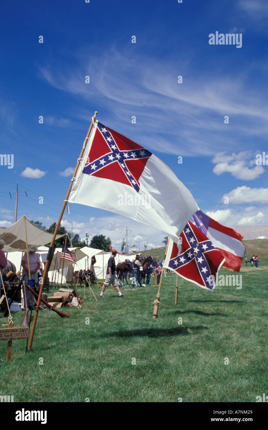 USA, WA, Fort Walla Walla Museum, Lewis & Clark Days, battle flags in ...