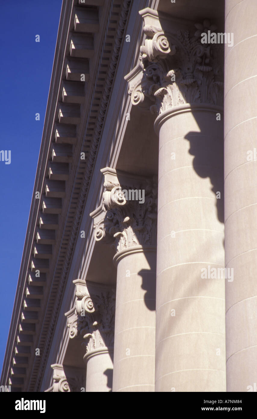 Pillar detail of bank building in downtown Walla Walla, WA Stock Photo ...