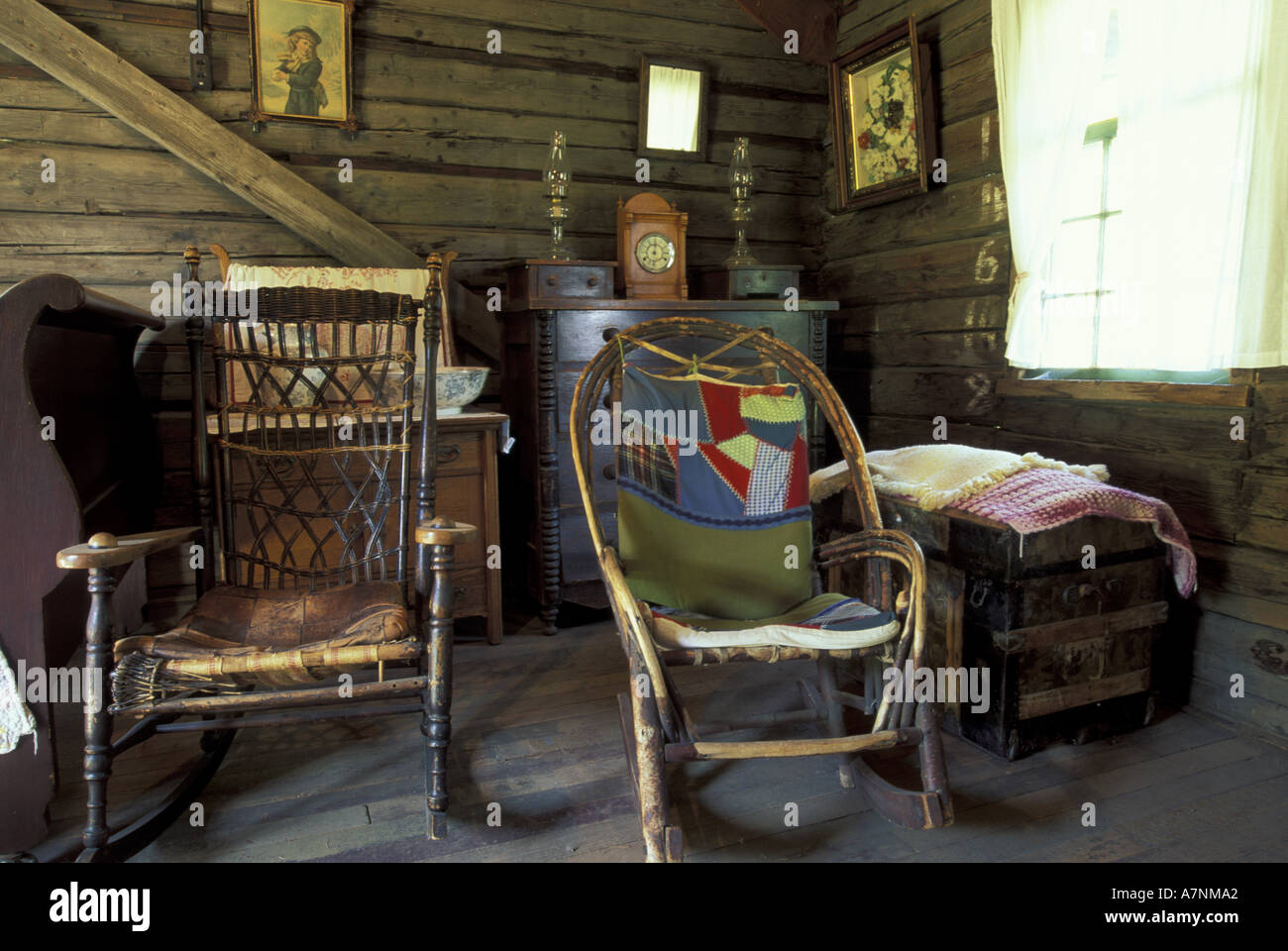 North America, USA, Washington, Fort Walla Walla Museum. interior of ...