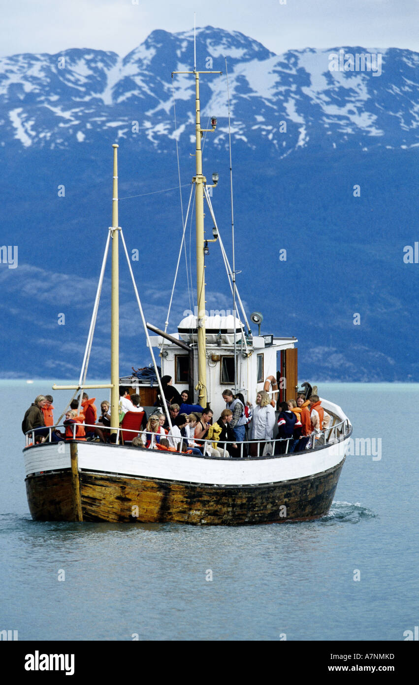 Norway, Fjords region, boat on Hardanger Fjord Stock Photo - Alamy