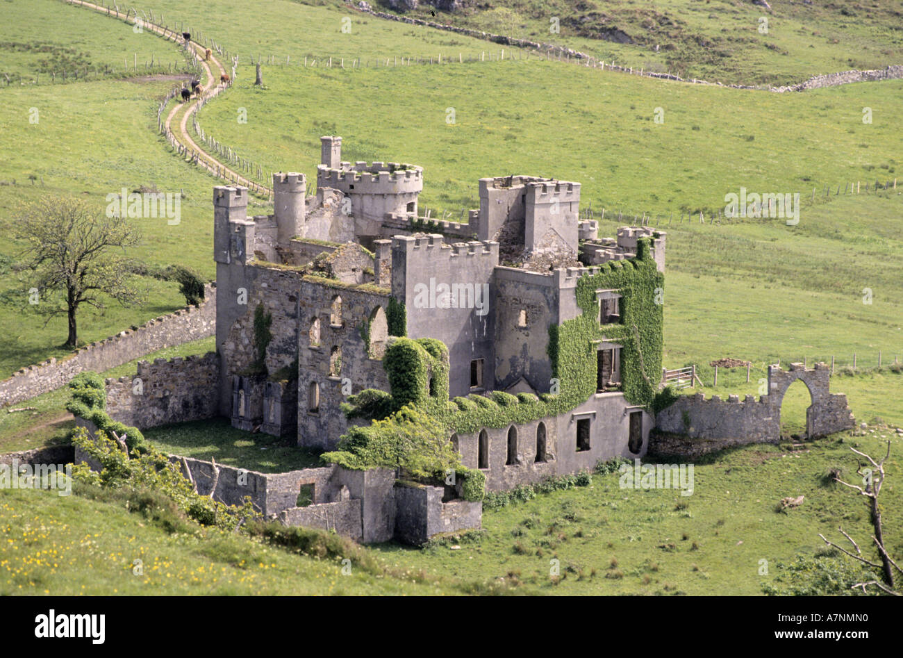 Ireland, Connemara, by the city of Gallway, Clifden castle Stock Photo ...