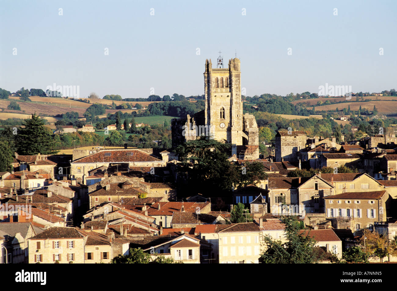 France, Gers, Gascogne region, cathedral and Condom old town Stock ...
