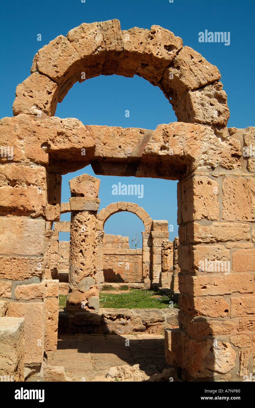 Byzantine Duke's Palace, Apollonia, Greek / Roman ruins, Libya Stock ...