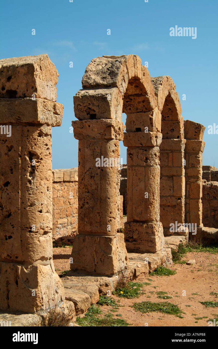 Byzantine Duke's Palace, Apollonia, Greek / Roman ruins, Libya Stock Photo - Alamy