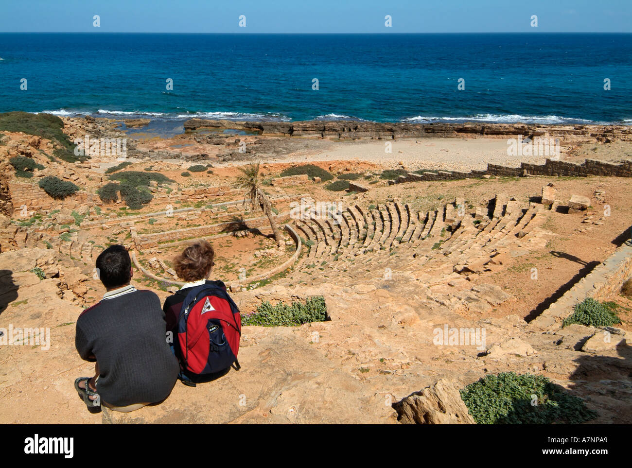 Greek Theatre, Apollonia, Greek / Roman ruins, Libya Stock Photo - Alamy