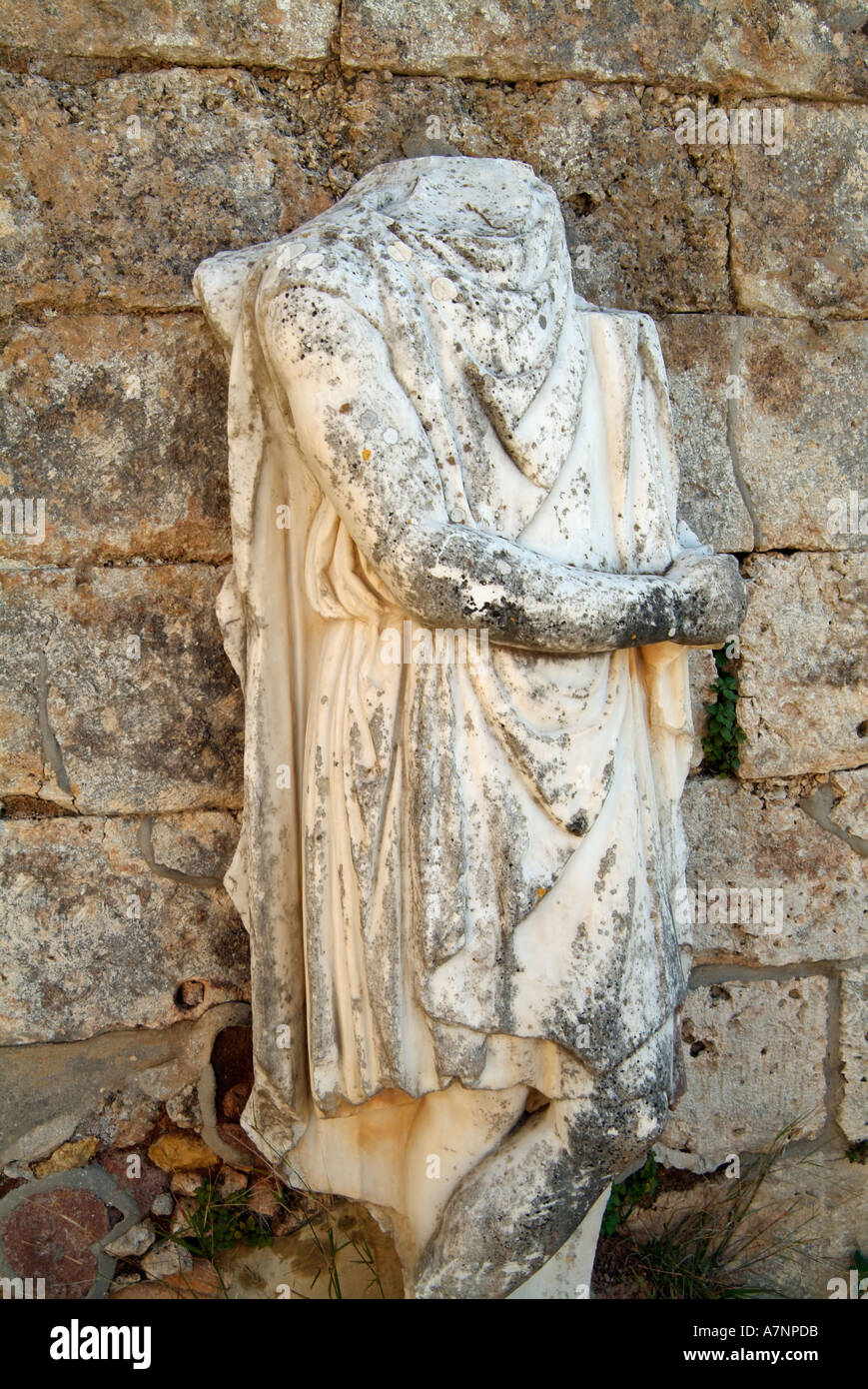Statue in the Roman Baths, Cyrene Greek / Roman ruins, Libya Stock ...