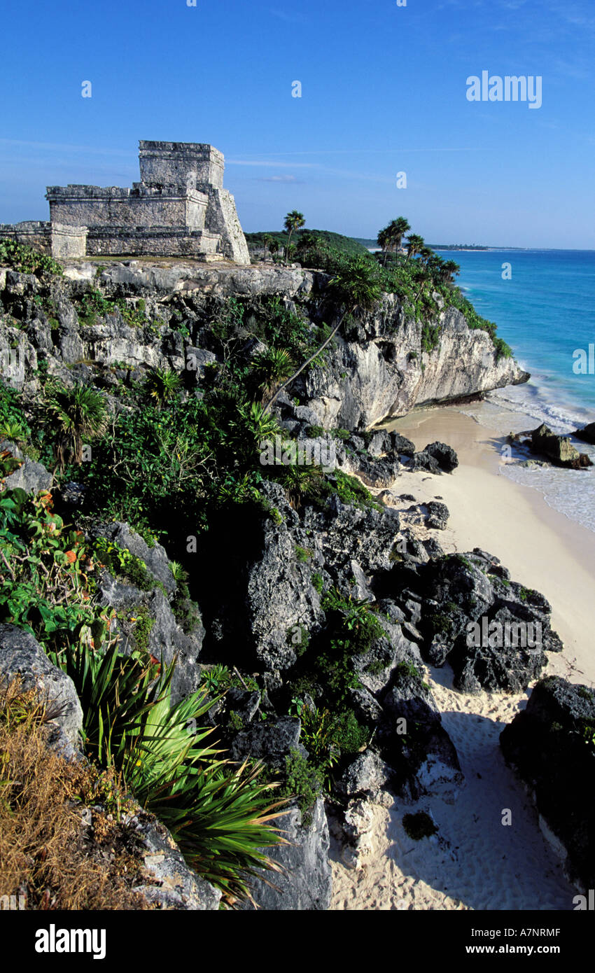 Mexico, Quintana Roo State, Riviera Maya, Tulum Mayan site Stock Photo ...