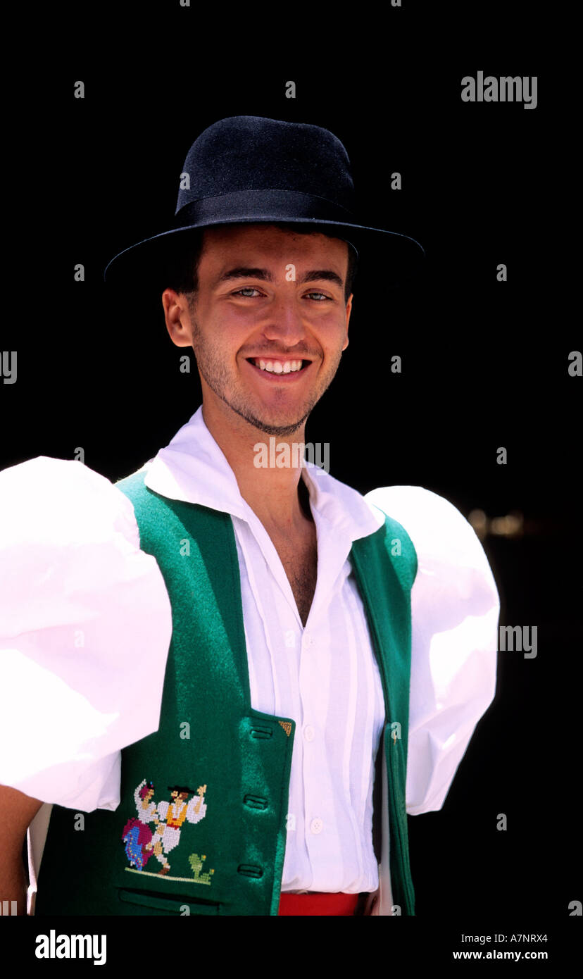 Spain, Canary Islands, Gran Canaria island, young man wearing a ...