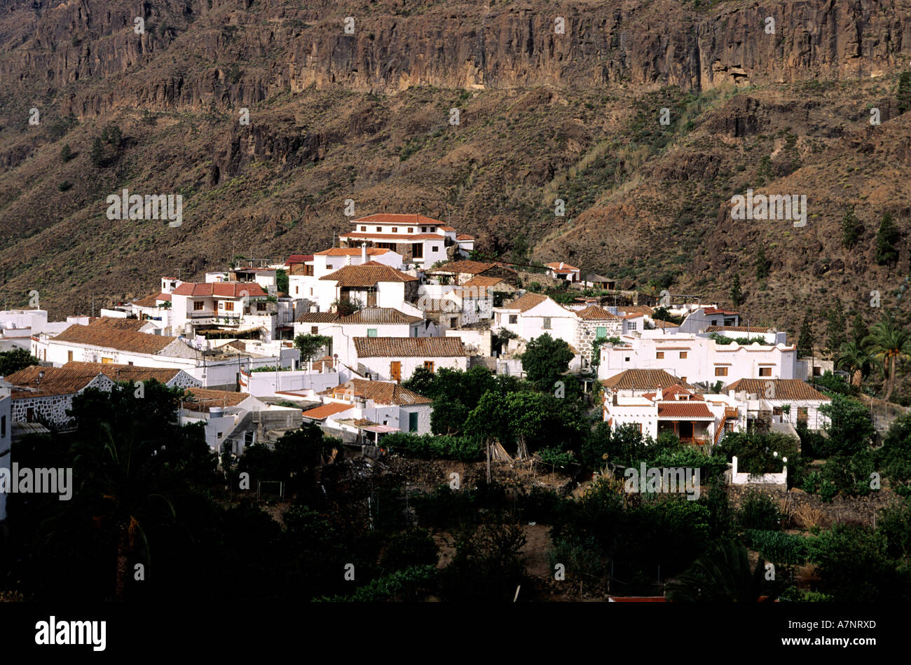 Spain, Canary Islands, Gran Canaria island, Fataga village Stock Photo ...