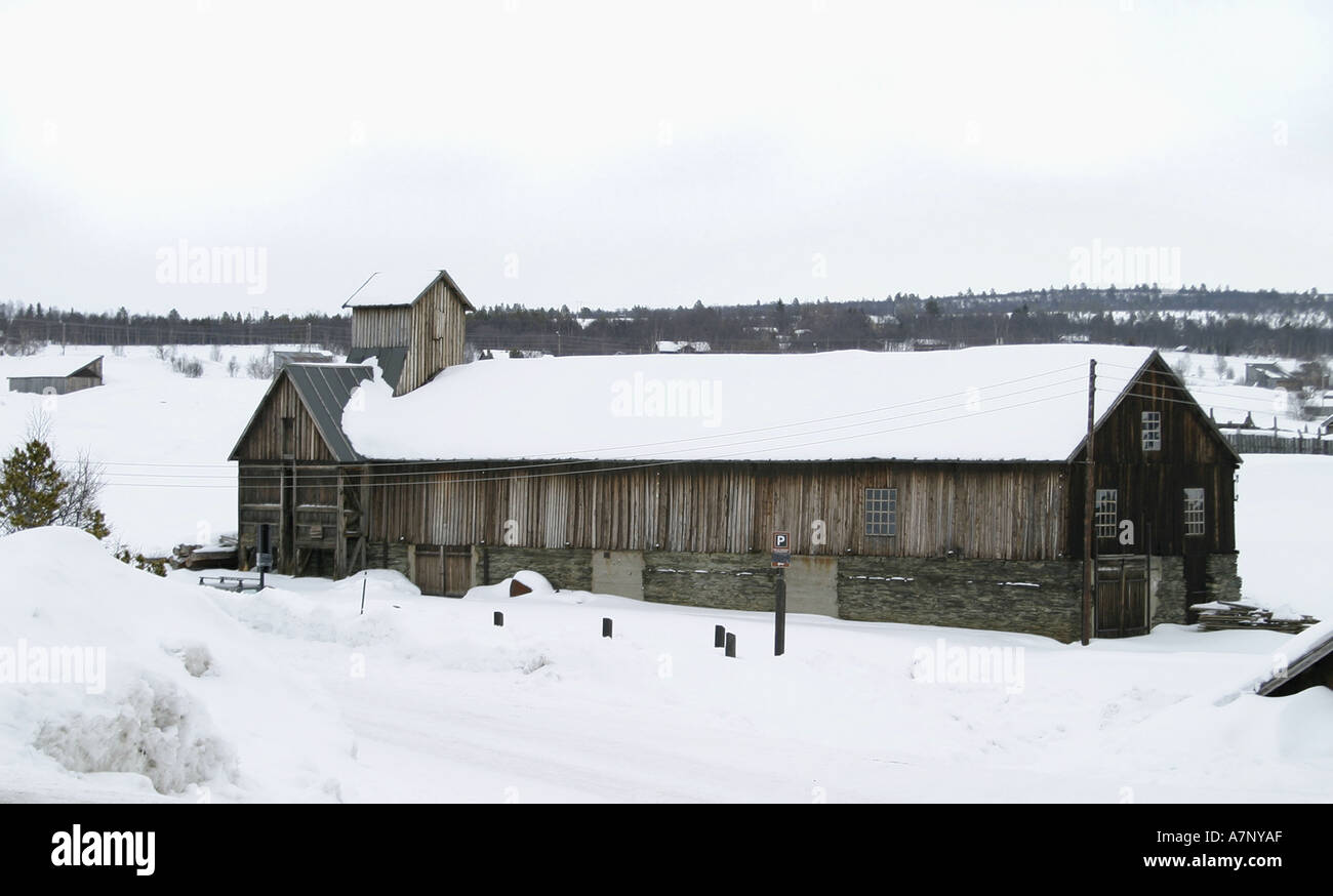 Vintage Factory built of wood and stone Stock Photo - Alamy