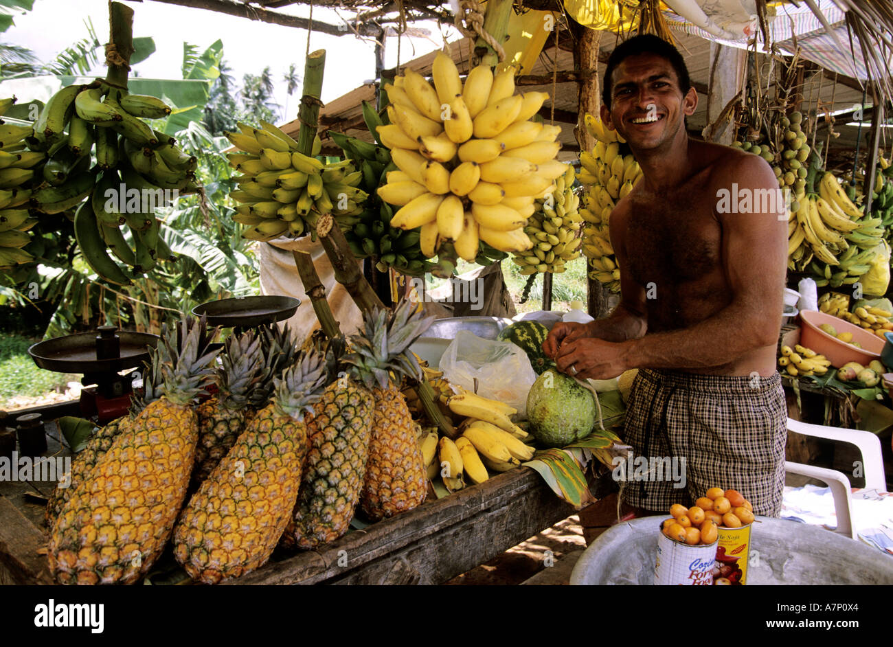 Brazil, Bahia state, tropical fruit stand Stock Photo - Alamy