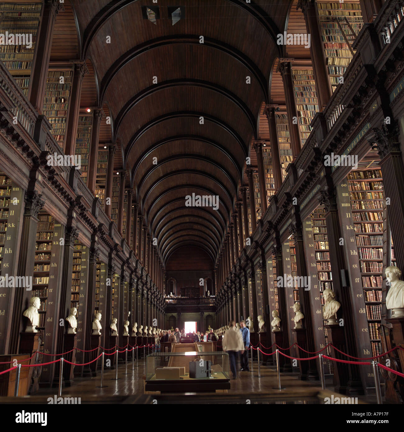 People inside Dublin Ireland Trinity College Stock Photo - Alamy