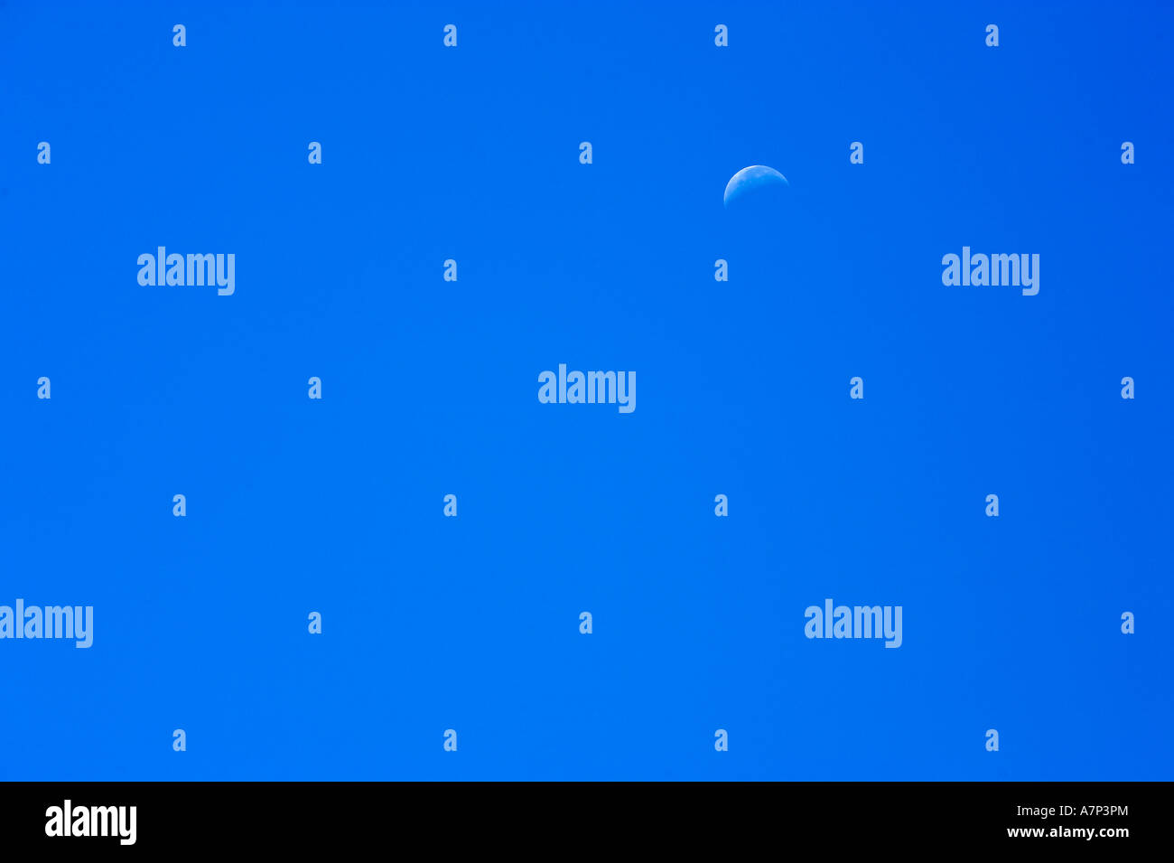 Crescent Moon in the sky daytime copy space Stock Photo - Alamy