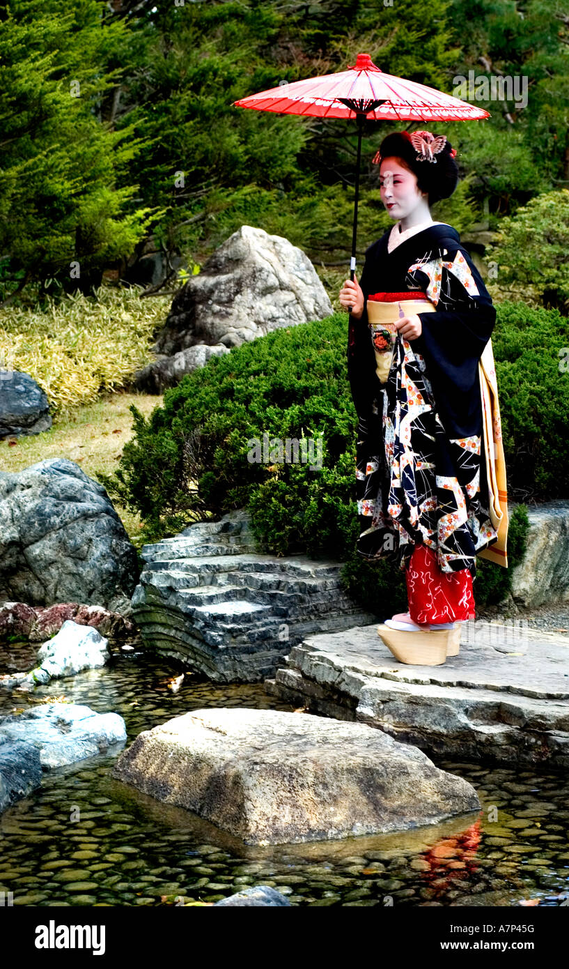 Kyoto Gion Geisha parasol umbrella sunshade Japan Japanese Stock Photo ...