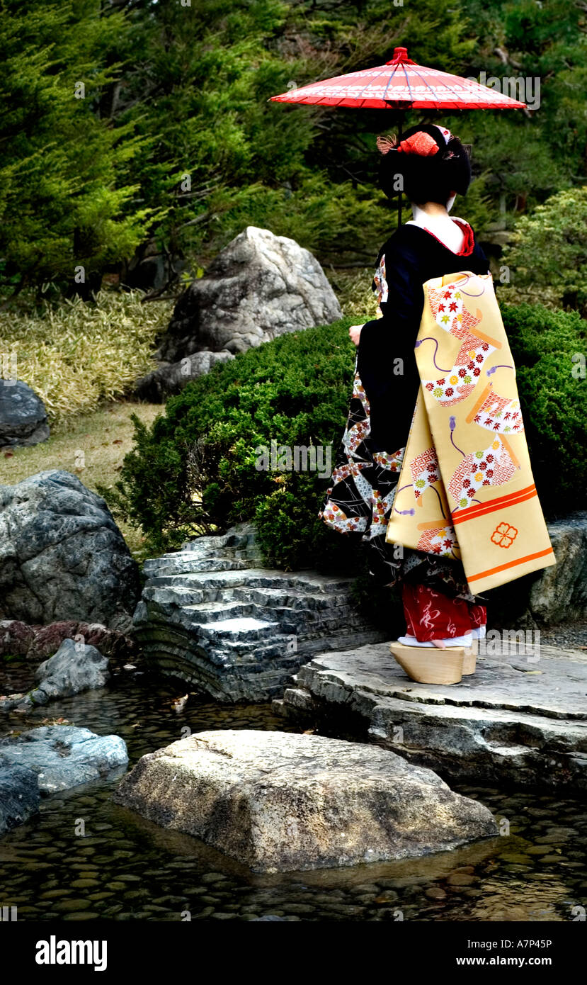 Kyoto Gion Geisha parasol umbrella sunshade Japan Japanese Stock Photo ...