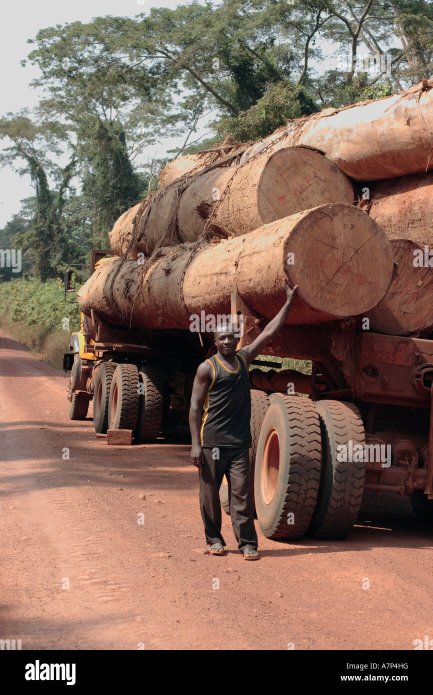 Logging truck, SE Cameroon, Africa Stock Photo - Alamy