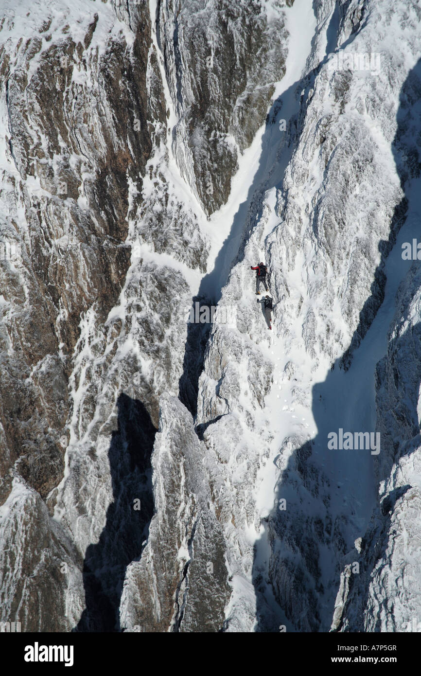 Climbers on Mount Santis (2502 m), Appenzell Innerrhoden, Switzerland ...