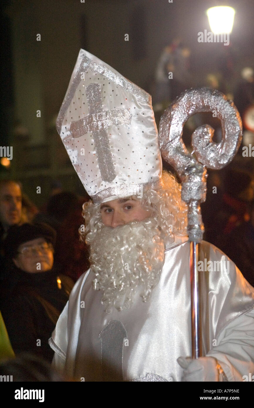 The old advent rite Krampus is celebrated in the village of St Veit ...