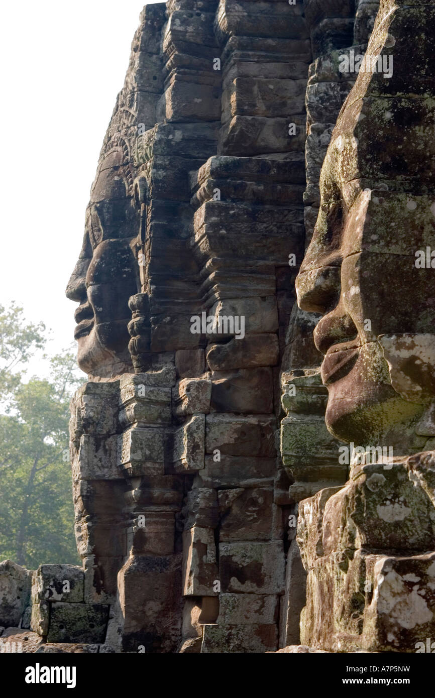 Carvings representing king Jayavarman VII, Bayon temple, Angkor Thom ...
