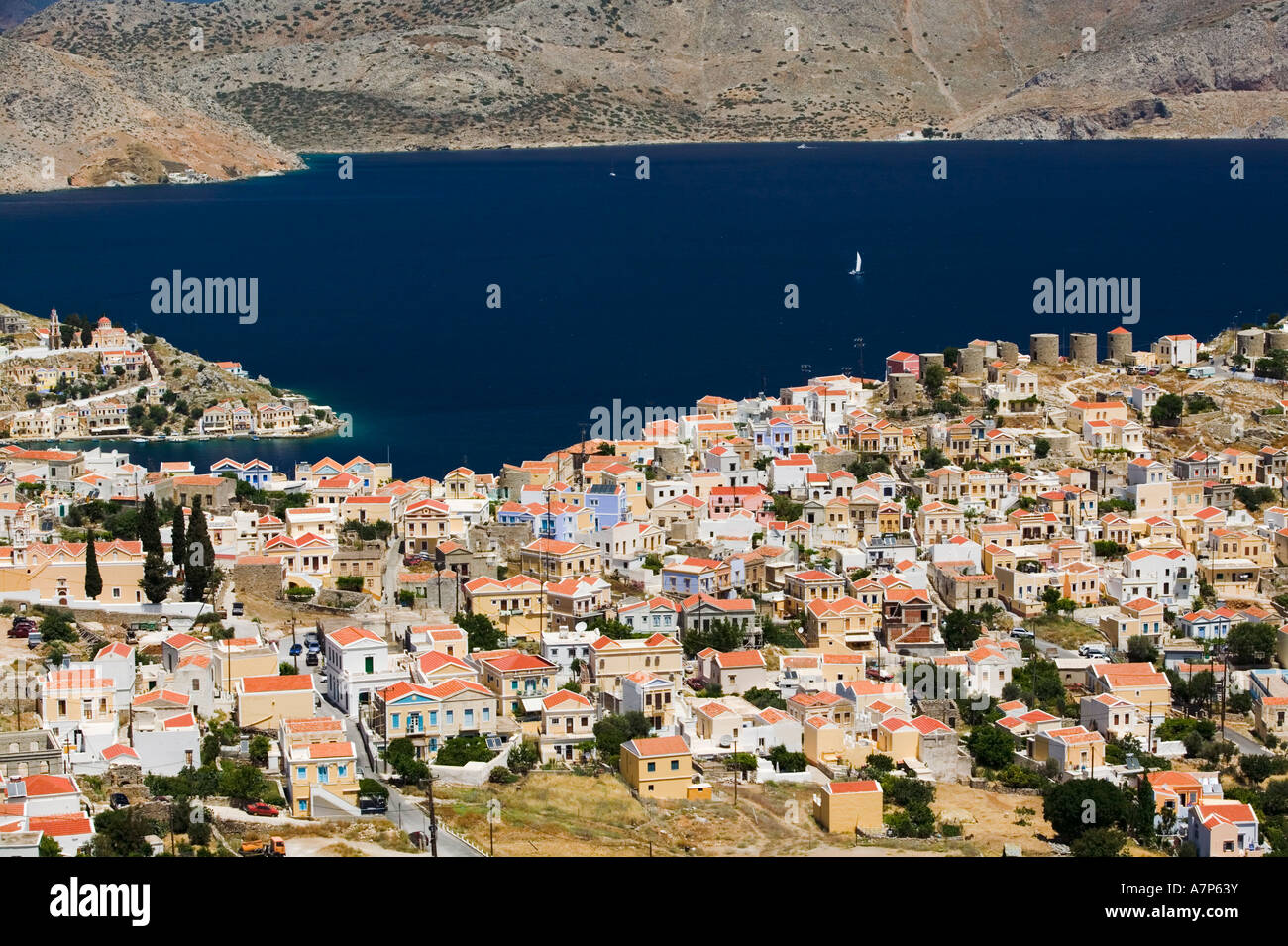Horio (Upper Town), Symi Town, Symi, Greece Stock Photo - Alamy