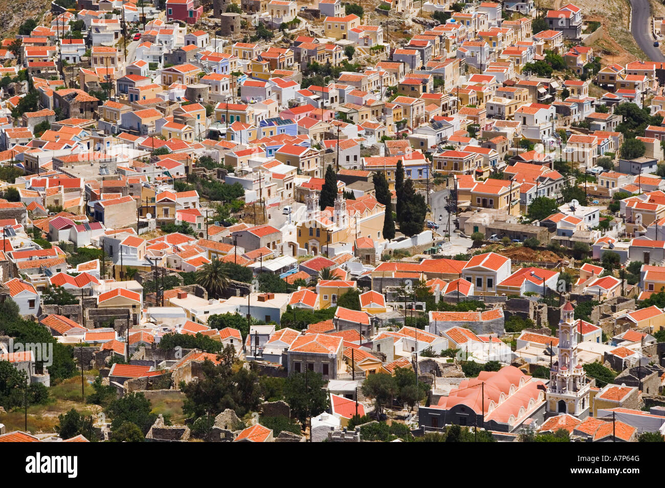 Horio (Upper Town), Symi Town, Symi, Greece Stock Photo - Alamy