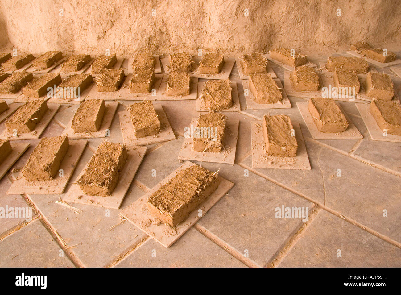 mud bricks laid out to dry negev desert israel Stock Photo - Alamy