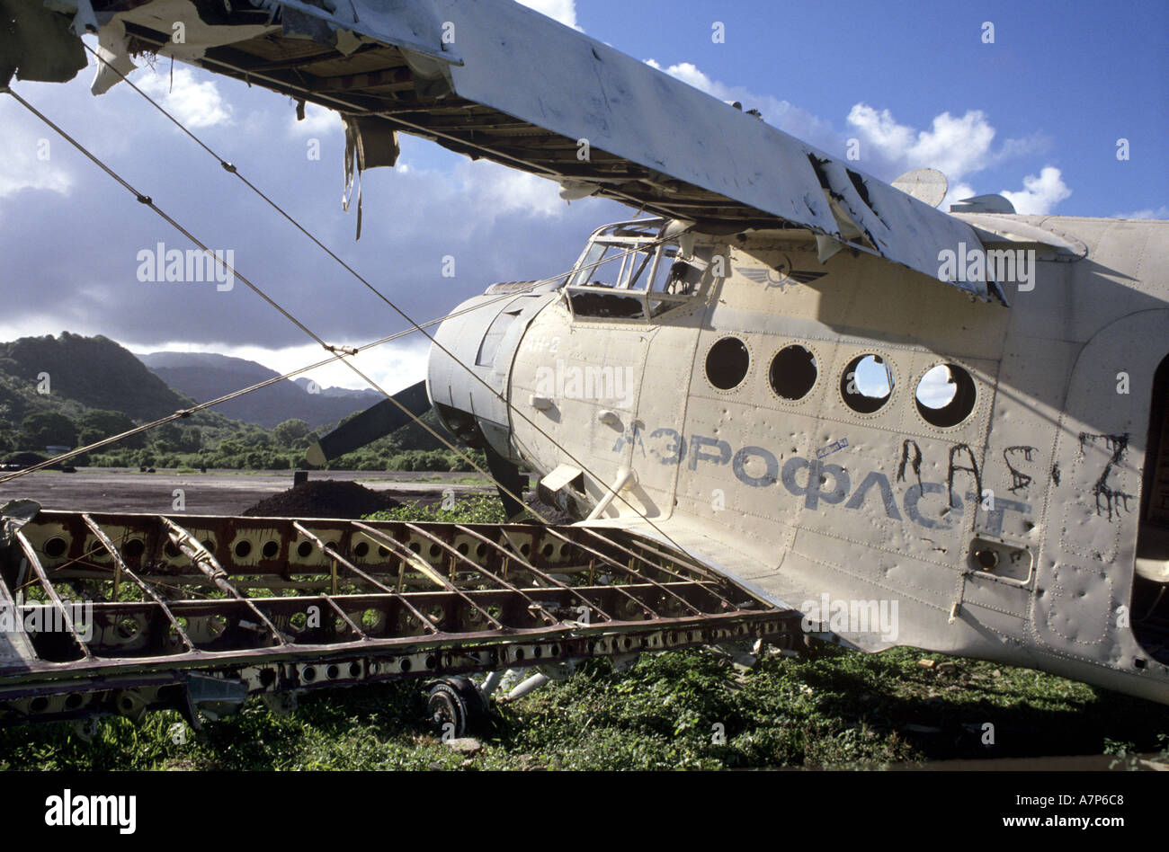 Wrecked Russian plane Grenada Caribbean Stock Photo - Alamy