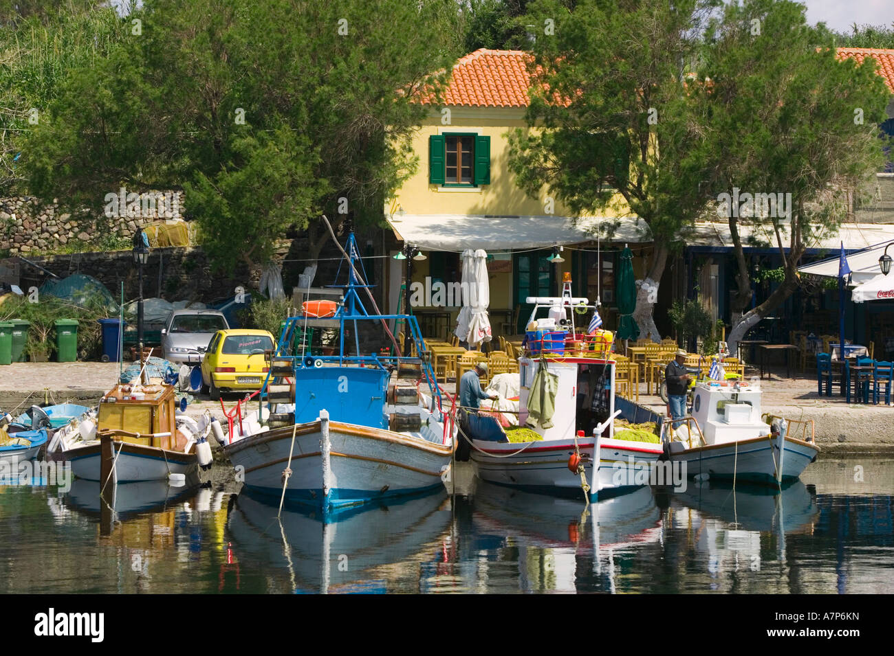 Fishing port, Mithymna (Molyvos), Lesbos Island, Greece Stock Photo - Alamy