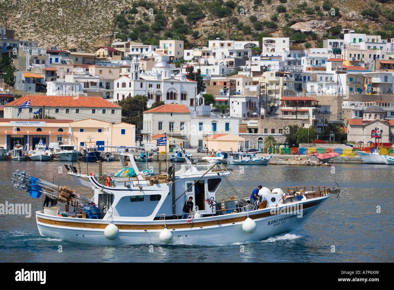 Port of Kalymnos, Pothia, Kalymnos, Greece Stock Photo - Alamy
