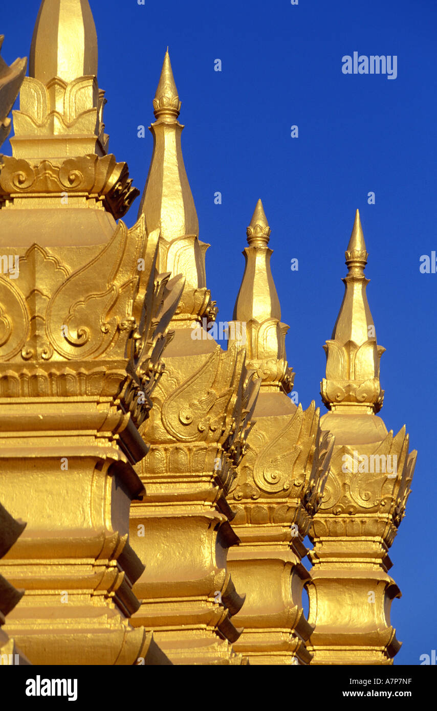 Laos, Viangchan, Pha That Luang temple (national monument Stock Photo ...